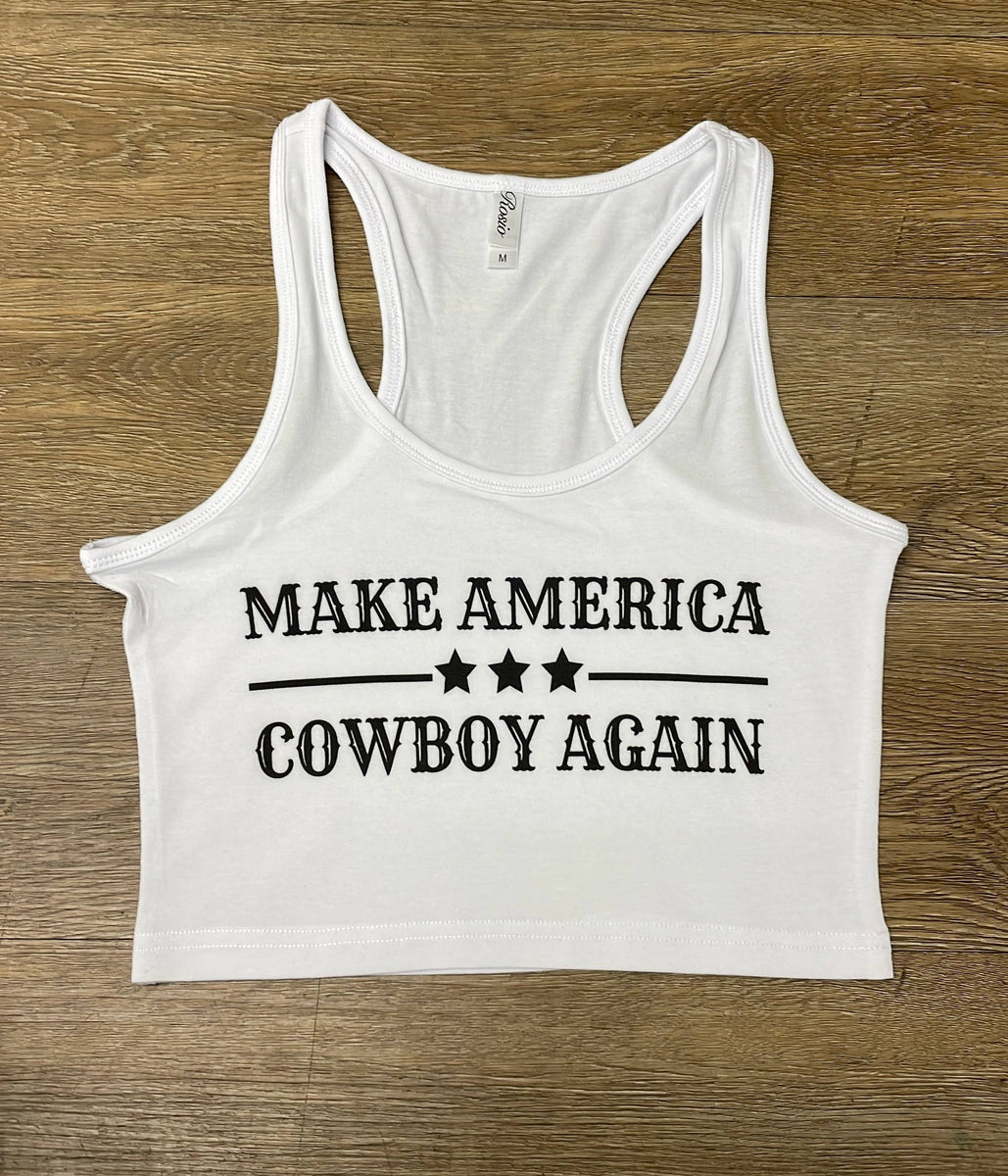 Make America Cowboy Again Cropped Tank Top
