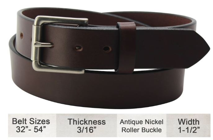 Gingerich Belts Brown Smooth Edge SKU 200-36